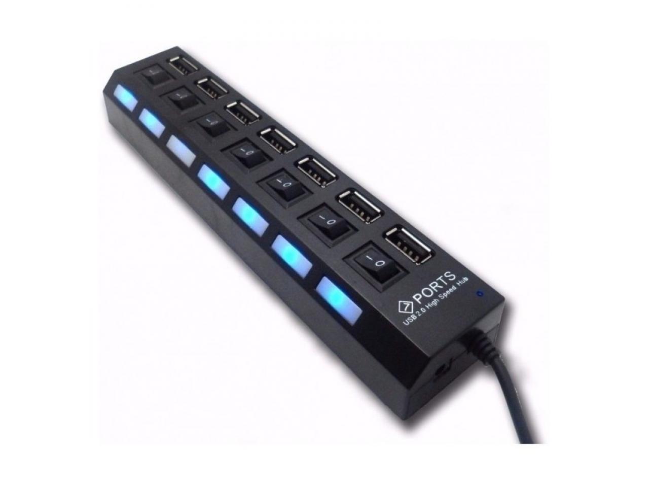 Hub Usb 7 Puertos Con Interruptor Led Multiplicador Usb 2.0 - Nuevo Cuotas Envios Local ...