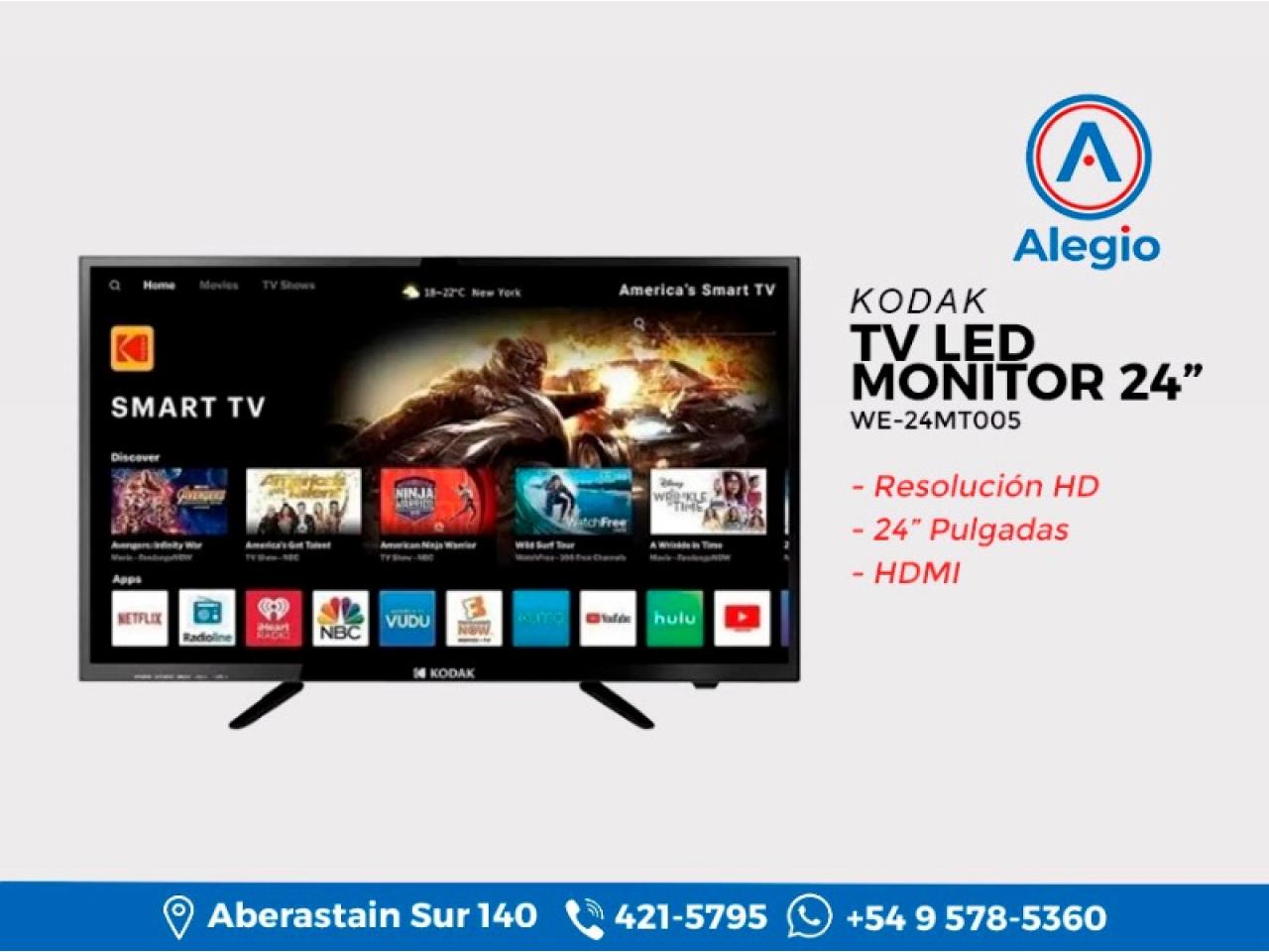 Tv Led Monitor Kodak 24 Hd Hdmi We-24mt005 - Nuevo - Garantía - Comprá en San Juan