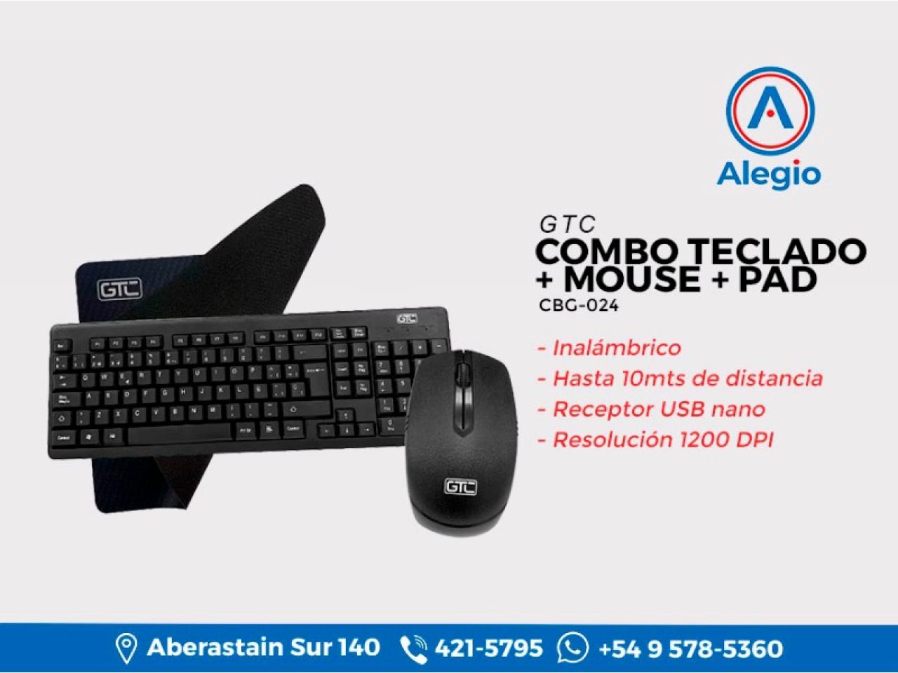 Combo Teclado + Mouse + Pad Inalambrico Gtc Cbg-024 - Mouse: 1200 Dpi - Nuevo - Comprá en San Juan