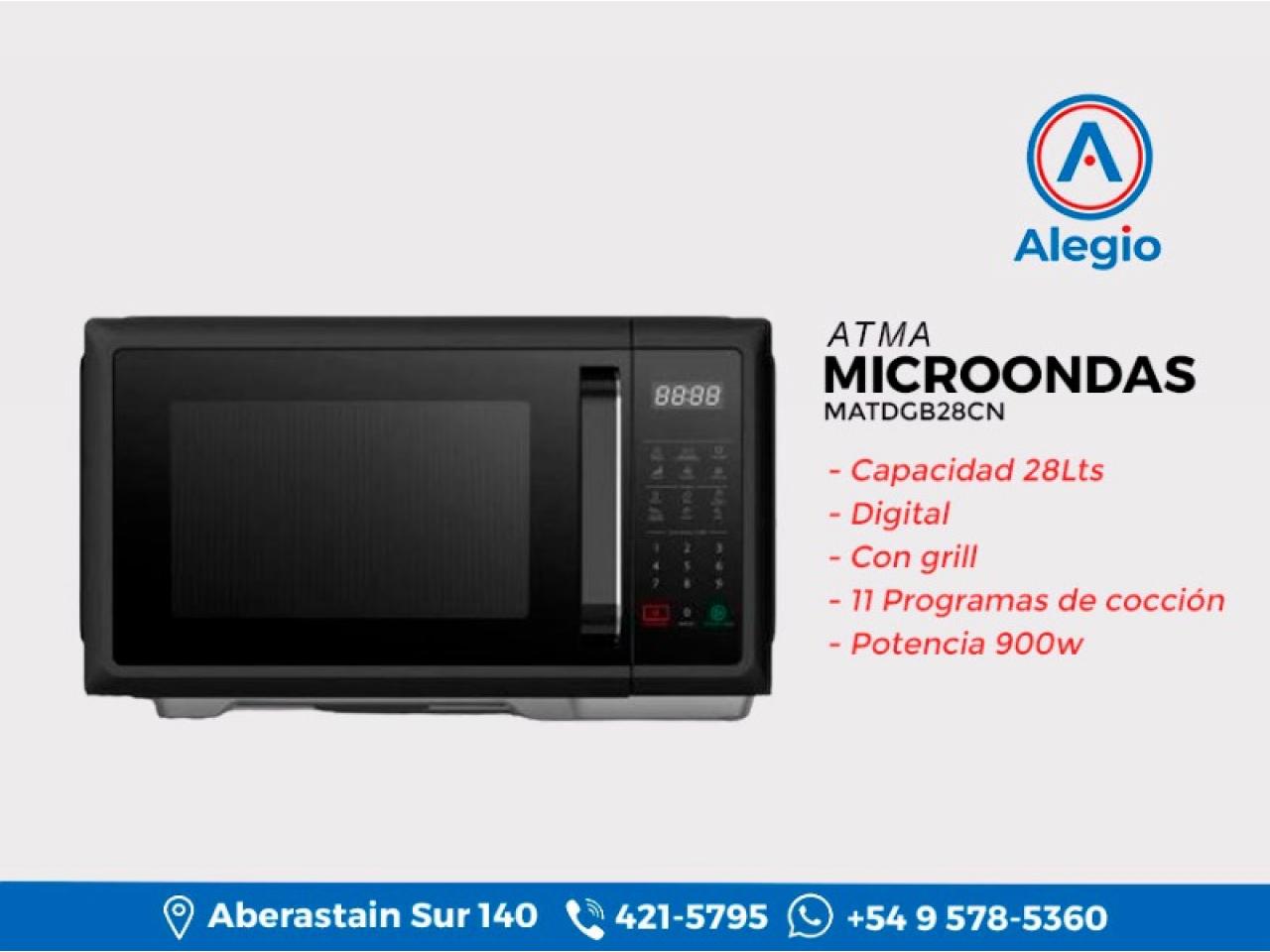 Microondas Atma Matdgb28cn 28lts Digital - Con Grill - Color Negro ...