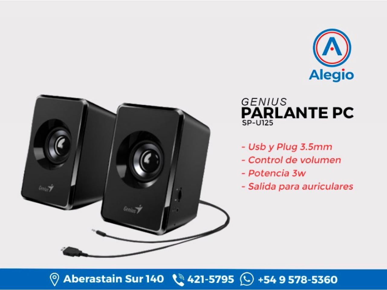 Parlante Pc Genius - Usb 2.0 - Sp-u125 - Cable 1,2 Metros - Frecuente 150 Hz – 20 Khz - Nuevo ...